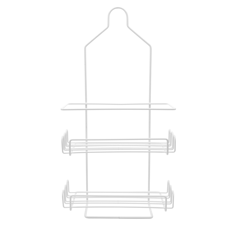 2-Tier Hanging Shower Caddy, Rustproof White | YBM Home