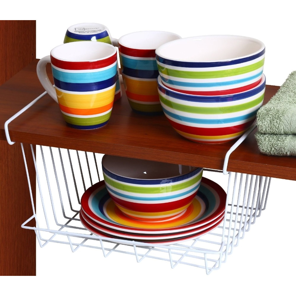 Under Shelf 12 Inch Wrap Rack Organizer - Kitchen Storage & Organizers ...