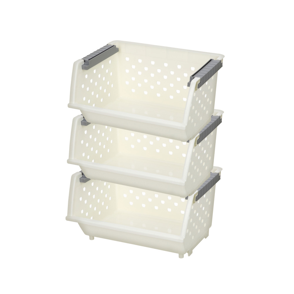 Plastic Open Stacking Bin, 3 and 6 Pack | YBM Home