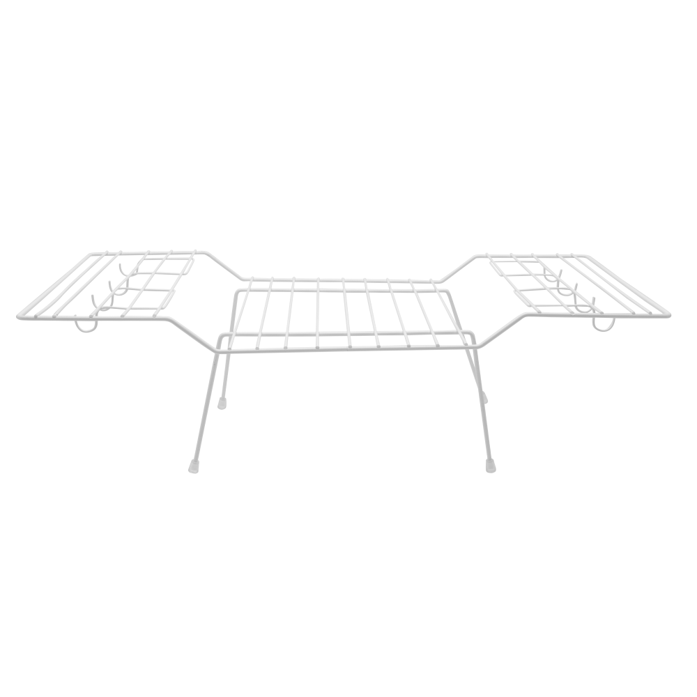 Wire Kitchen Counter and Cabinet Helper Shelf, White | YBM Home