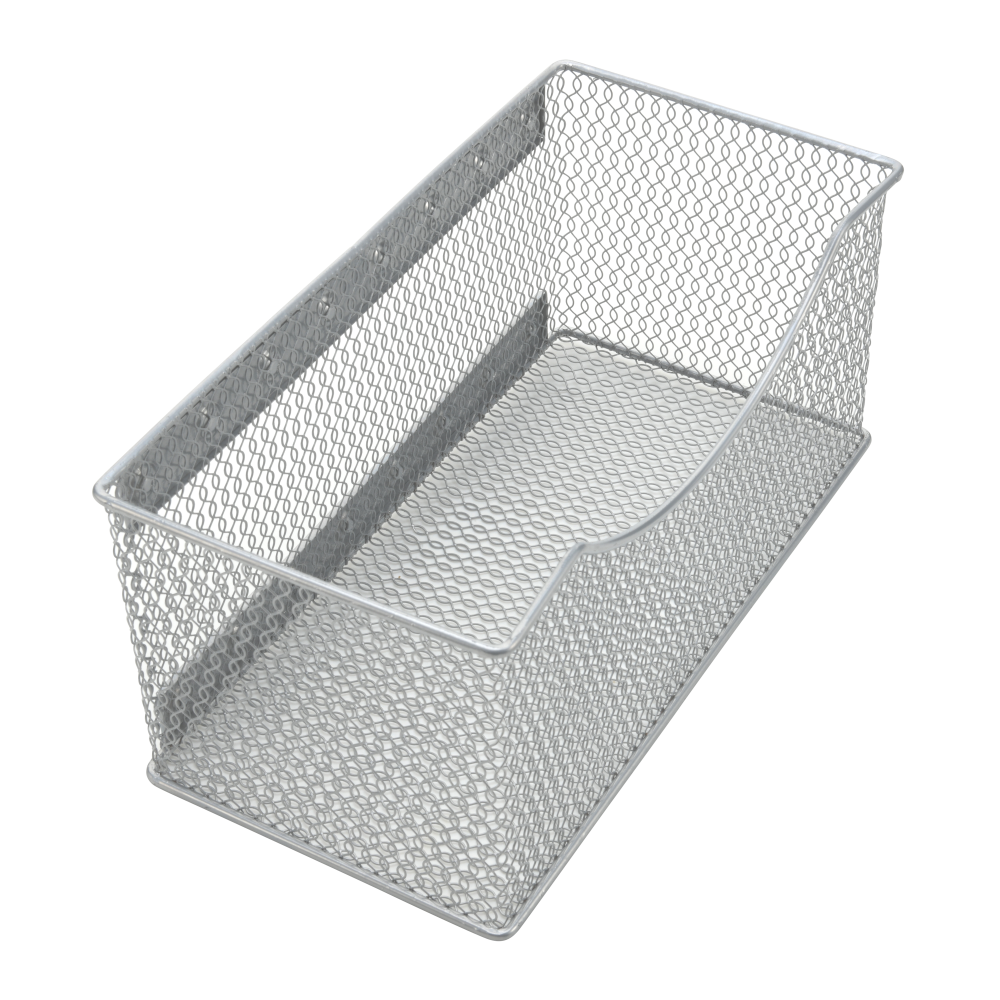 Silver Mesh Magnetic Storage Basket 11 x 5.5 x 5 | YBM Home