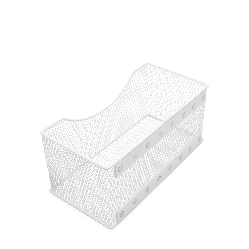 White Mesh Magnetic Storage Basket 11 x 5.5 x 5 - Mesh Collection ...