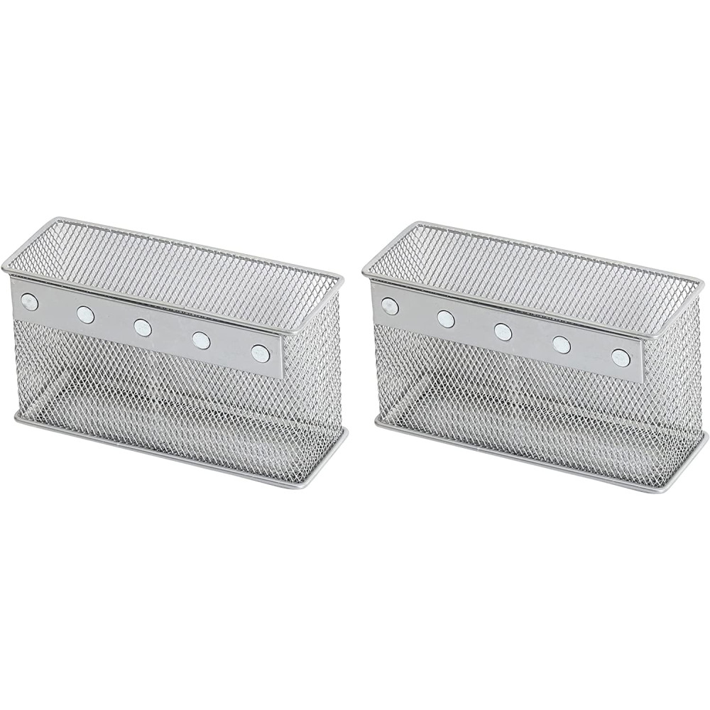 Mesh Magnetic Storage Basket, Large Pack of 2 | YBM Home