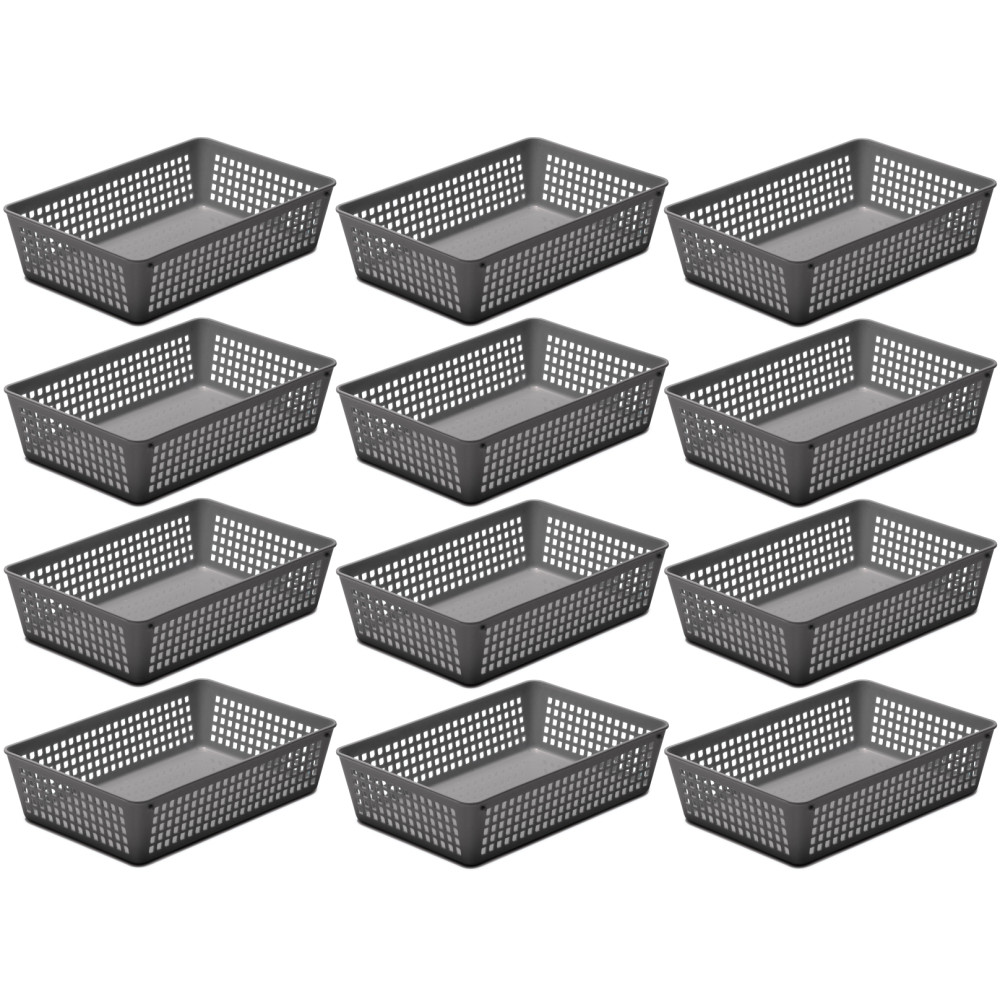 Plastic Storage Basket 9 x 6 x 2.25 Inch, 12 Pack - Office ...