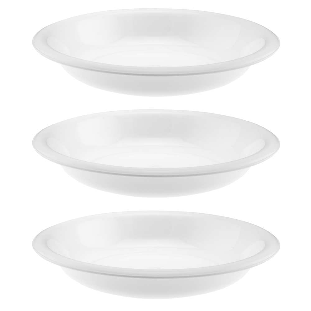 Round Deep Plastic Plate 15-Ounce, 3 Pack | YBM Home
