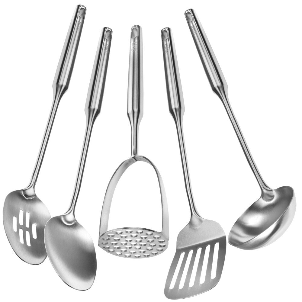 Stainless Steel 5 Piece Cooking Utensil Set - All Products | YBM Home