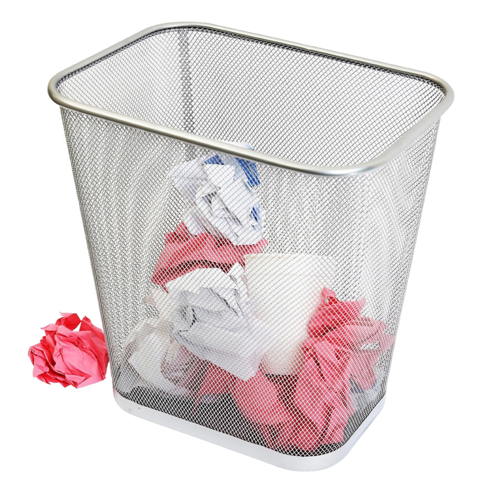 Mesh Rectangular Waste Basket 8x12x12 Inches - All Products | YBM Home