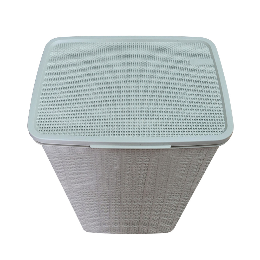 Plastic Rattan Laundry Basket with Lid - All Products | YBM Home