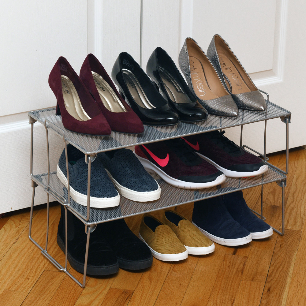 Stackable and Foldable Mesh Shelf steel | YBM Home