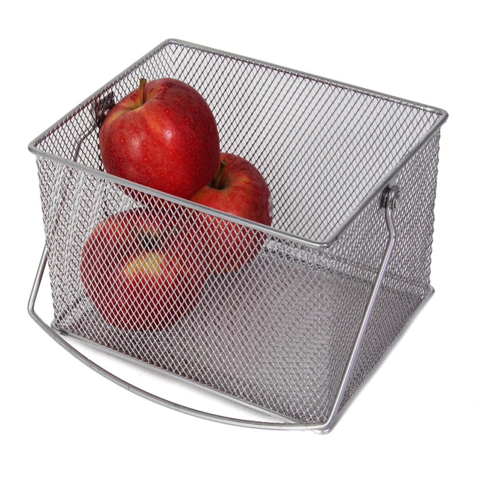 Mesh Food Storage Basket with Handle - Kitchen Storage & Organizers ...