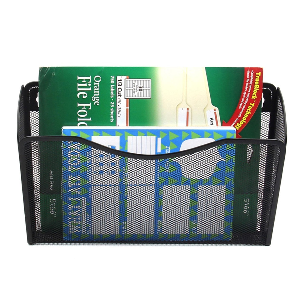 Mesh Single Pocket Wall Mount File Holder, Black - Mesh Collection ...