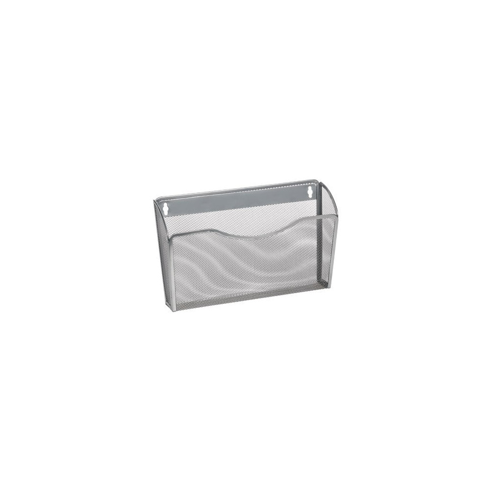 Mesh Single Pocket Wall Mount File Holder, Silver | YBM Home