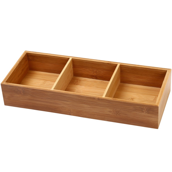 Bamboo 3 Compartment Organizer Tray | YBM Home