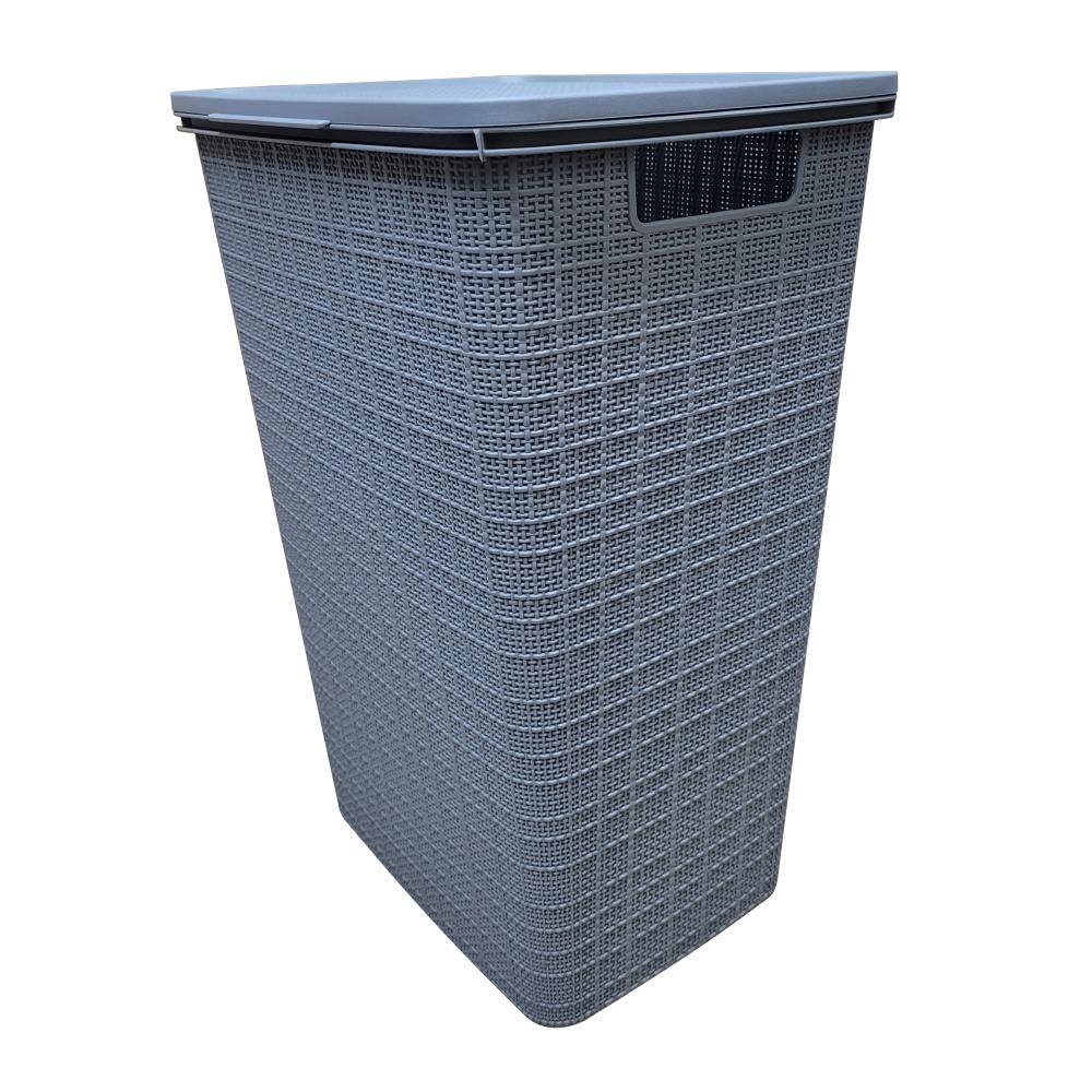 Plastic Rattan Laundry Basket with Lid - All Products | YBM Home